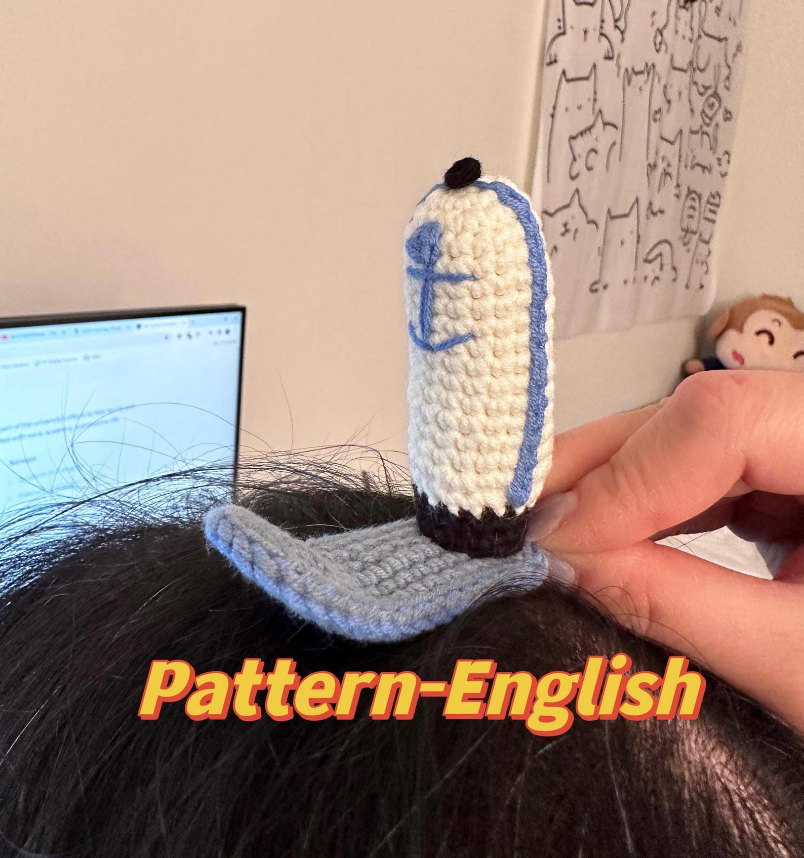 English PDF, Crochet Employee Hat Pattern, Anchor Hat, Crochet Hat ...