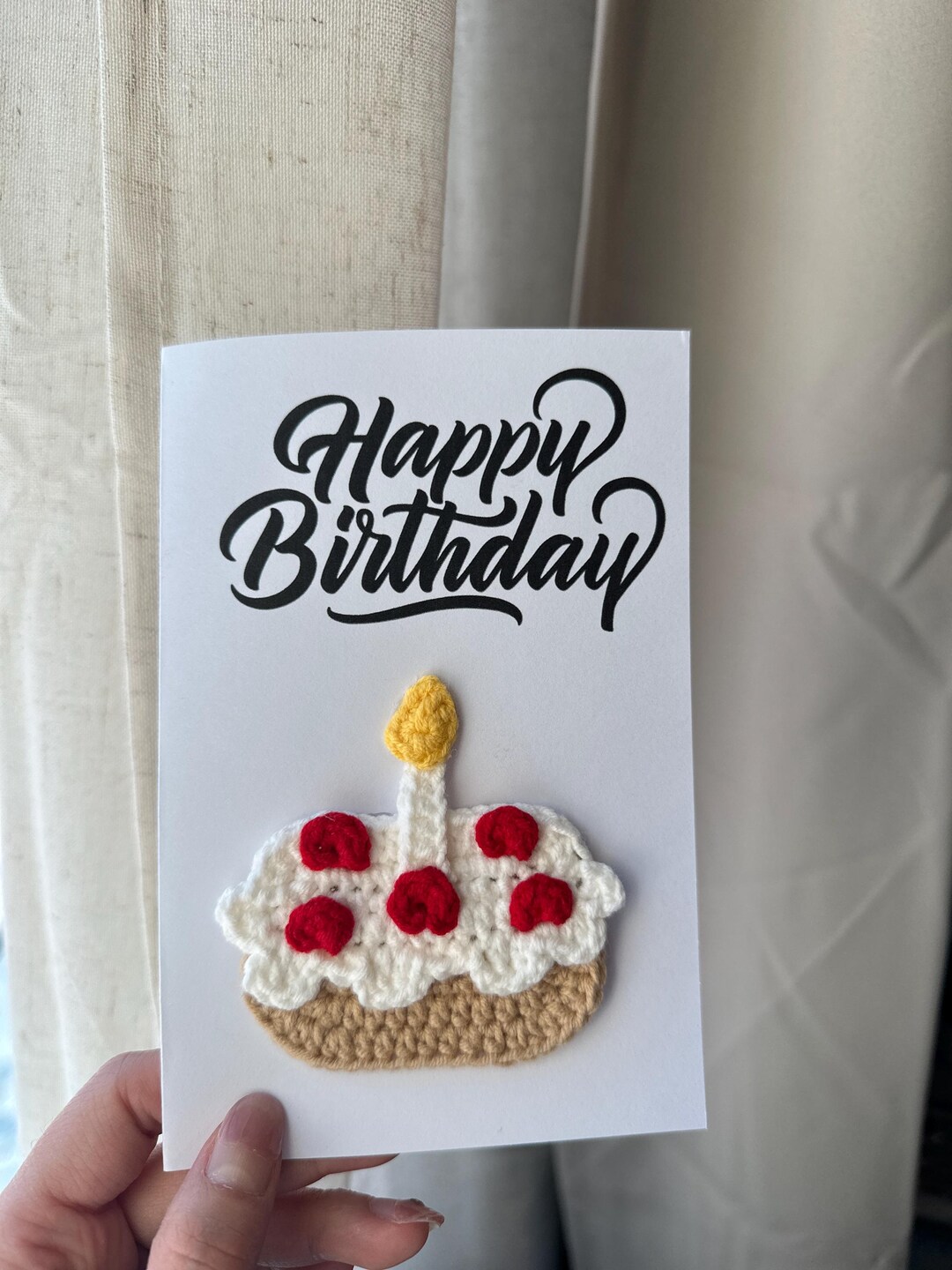Handmade Crochet Birthday Card, Greeting Card, Creative Gift Idea ...