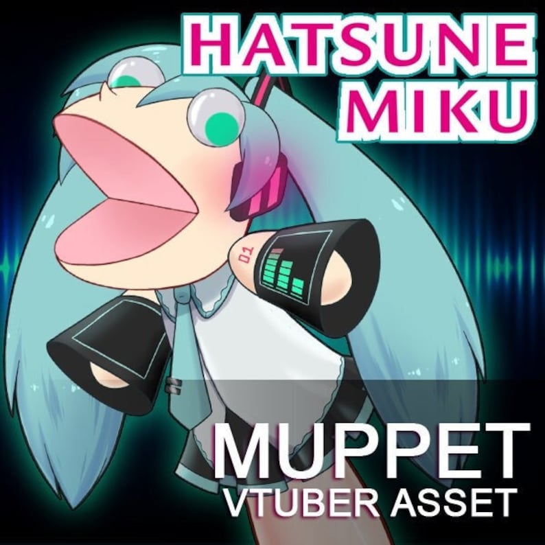 Muppet Hatsune Miku - Vocaloid Vtuber Asset - Etsy