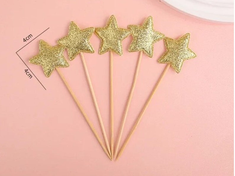 Padded Cupcake Toppers | Stars | 6pc - Etsy