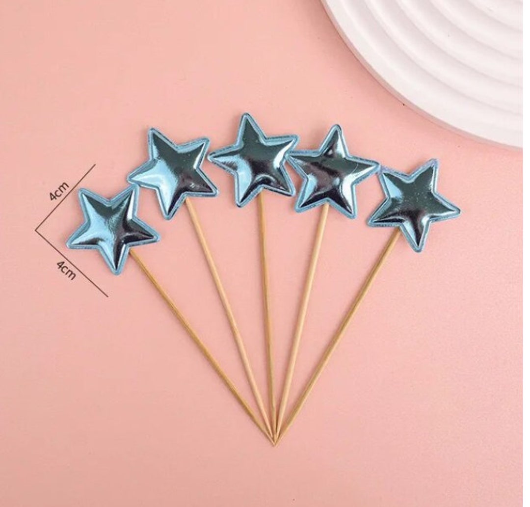 Padded Cupcake Toppers | Stars | 6pc - Etsy