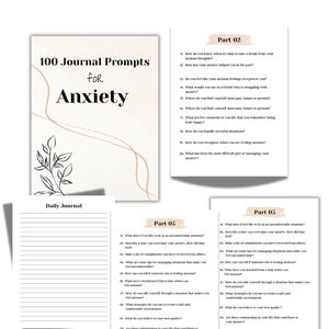 100 Prompts for Anxiety, Printable Journal Prompts to Help With Anxiety ...