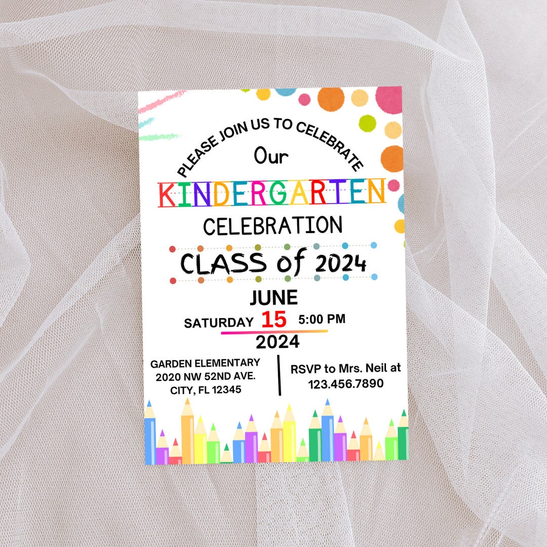 Kindergarten Celebration Invitation - Etsy