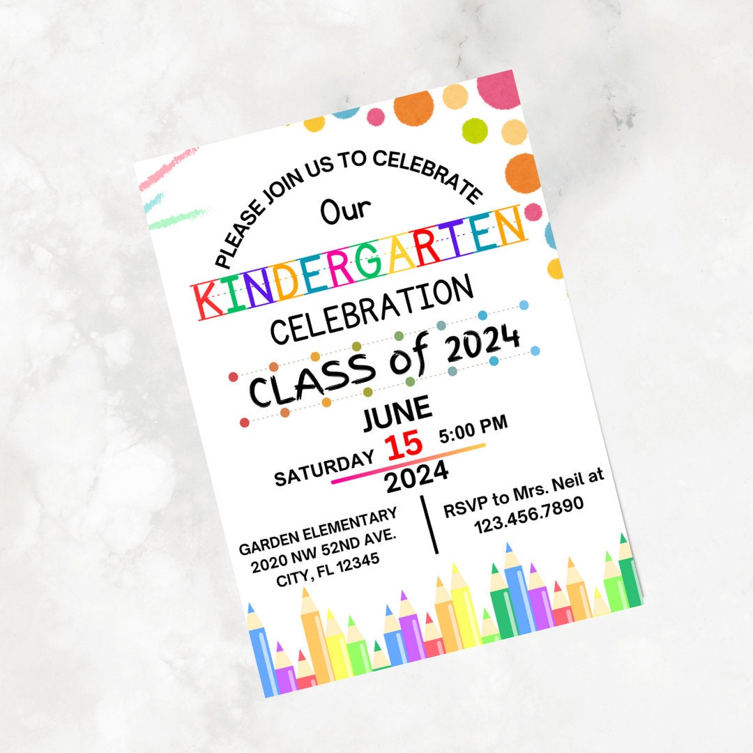 Kindergarten Celebration Invitation - Etsy