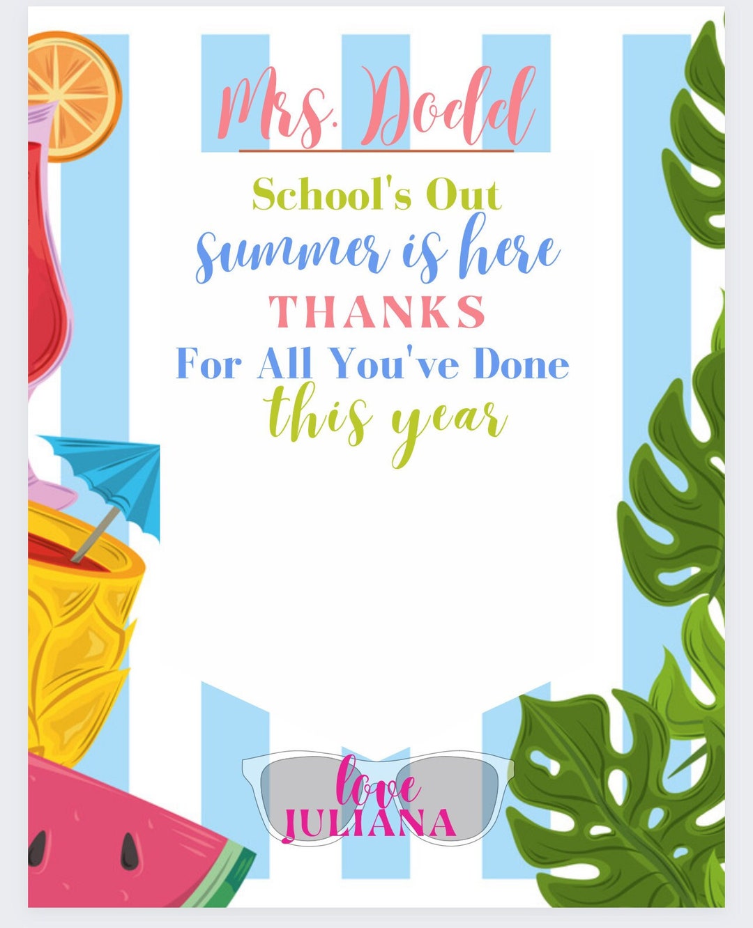 End of Year Teacher Gift Card Holder - Etsy