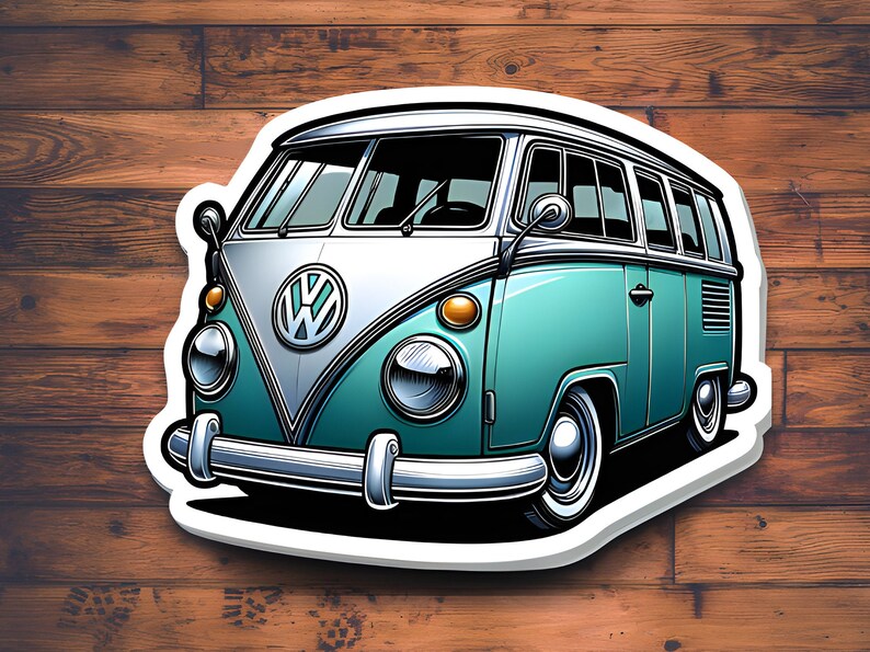 Retro Volkswagen Bus Decal - Etsy