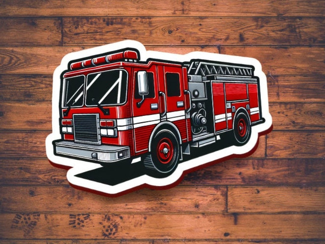 Red Firetruck Decal - Etsy
