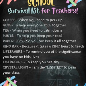 Back to School Printables: Student and Teacher Survival Kit - Etsy