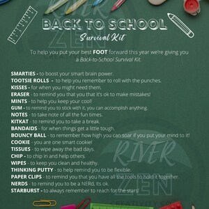 Back to School Printables: Student and Teacher Survival Kit - Etsy