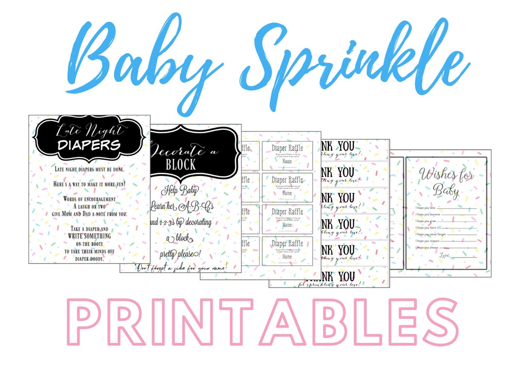 Deluxe Printable Baby Sprinkle Game Pack - Instant Download, Diaper ...
