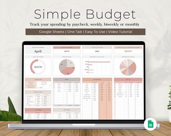 Monthly Budget Spreadsheet Budget Planner for Google Sheets Paycheck ...