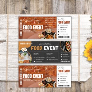 Editable Food Event Ticket | Custom Party Invitation | Printable Ticket ...