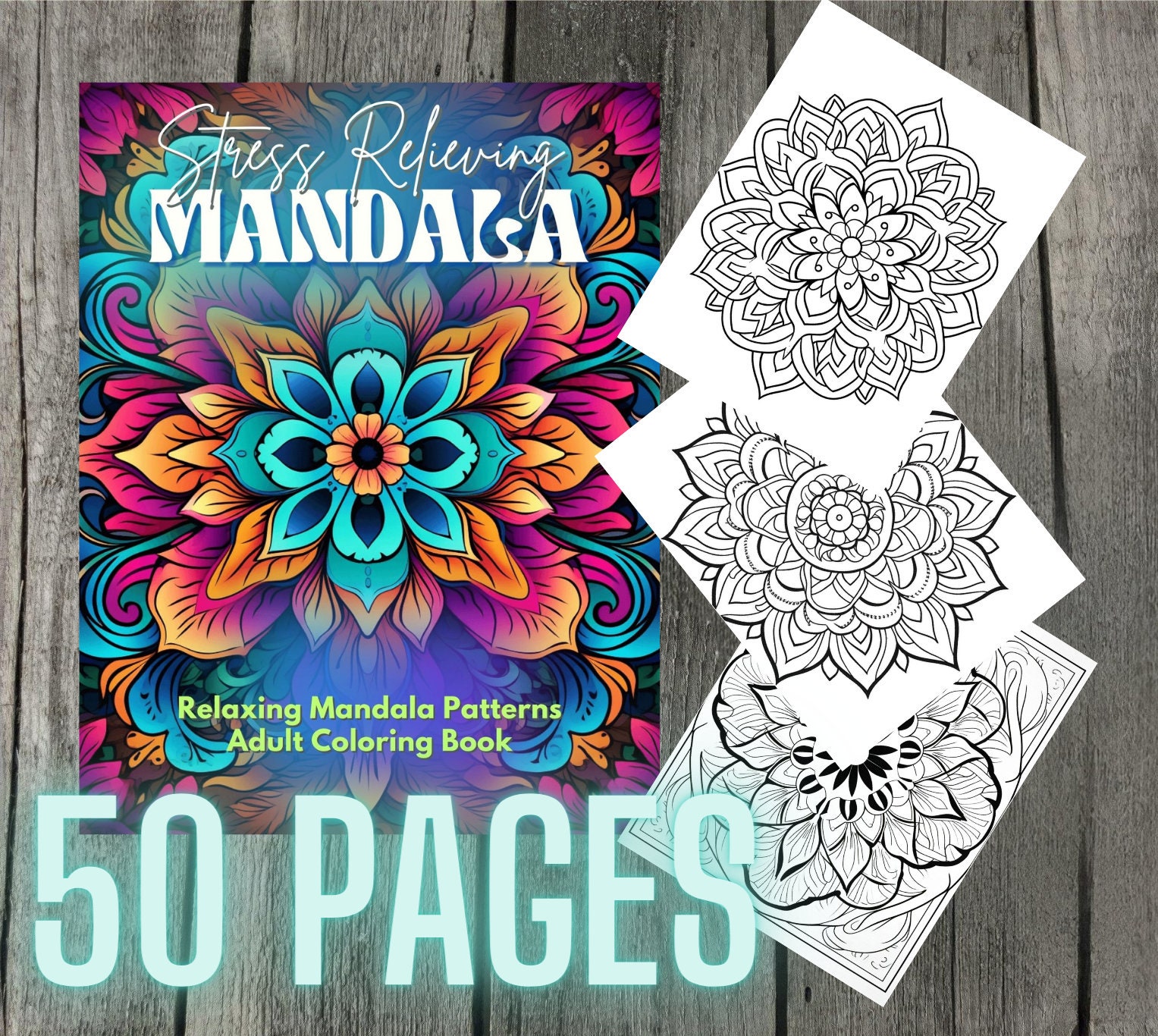 Relaxing Mandala Coloring Book, Printable Patterns (digital Download ...