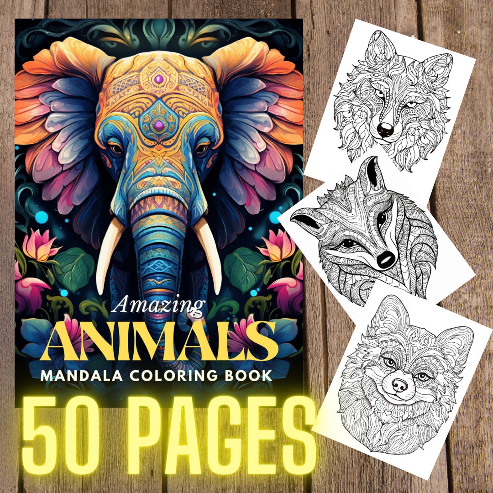 Animal Mandala Coloring Pages, Mandala Printable PDF, Adult Coloring ...