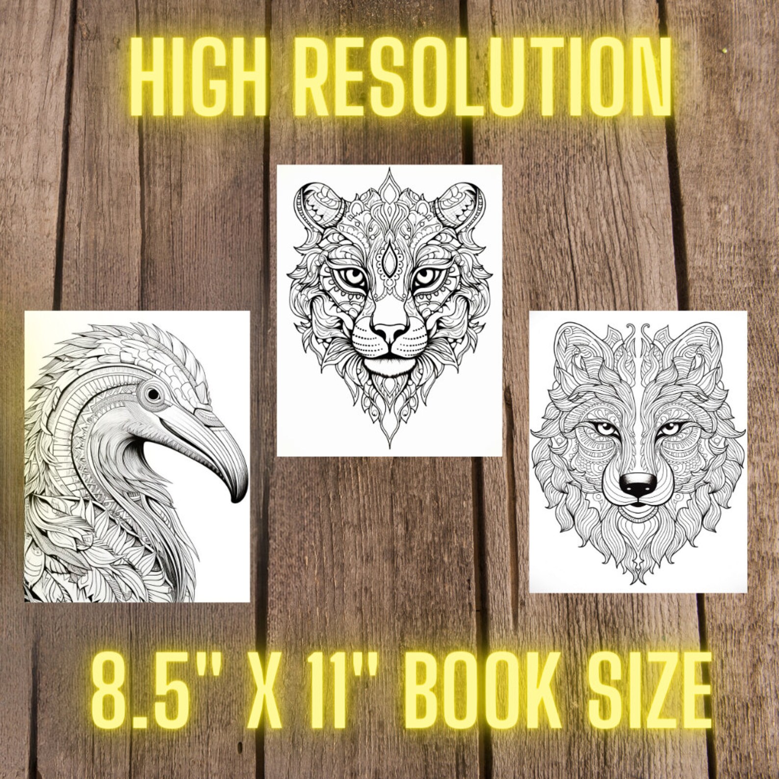 Animal Mandala Coloring Book, Mandala Printable, Adult Coloring Book ...