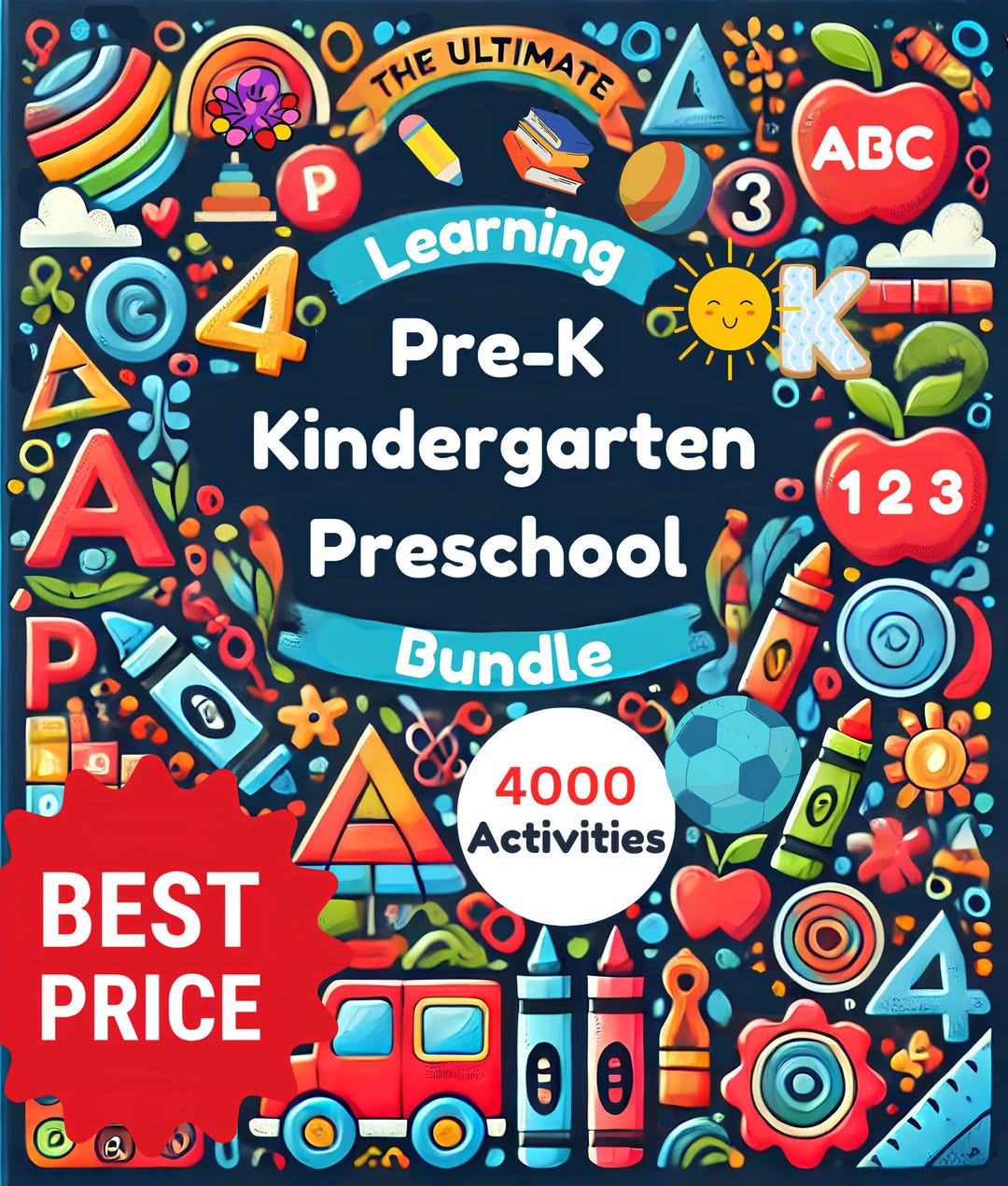 Preschool, Pre-k, Kindergarten Ultimate Learning Bundle, 4000 Printable ...