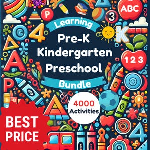 Preschool, Pre-k, Kindergarten Ultimate Learning Bundle, 4000 Printable ...
