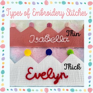 Hand Embroidered Name Crown for Kid's Birthdays, Personalized Gift ...