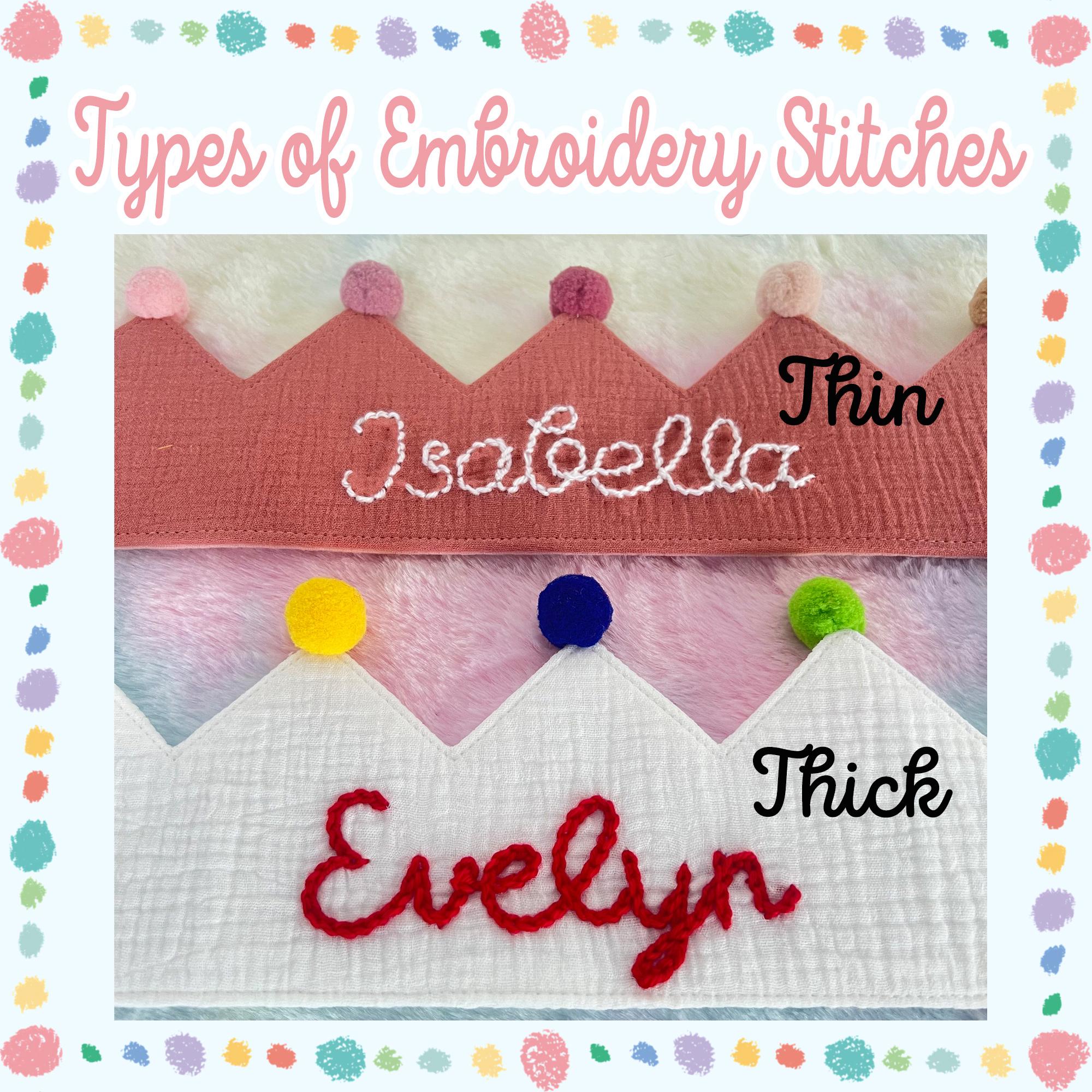 Hand Embroidered Name Crown for Kid's Birthdays, Personalized Gift ...