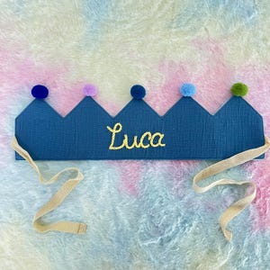 Hand Embroidered Name Crown for Kid's Birthdays, Personalized Gift ...