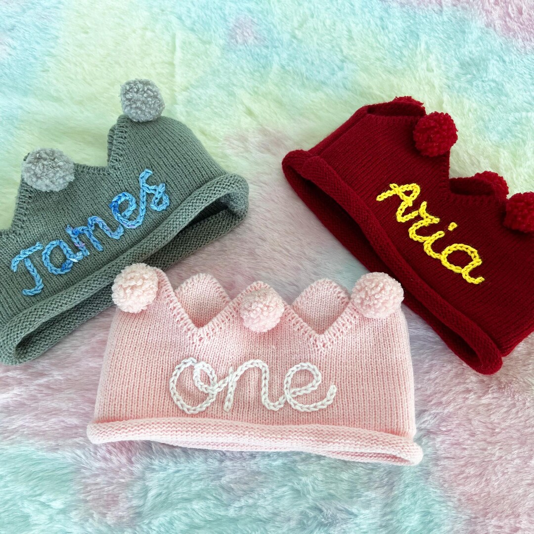 Hand Embroidered Name Crown for Kid's Birthdays, Personalized Gift ...