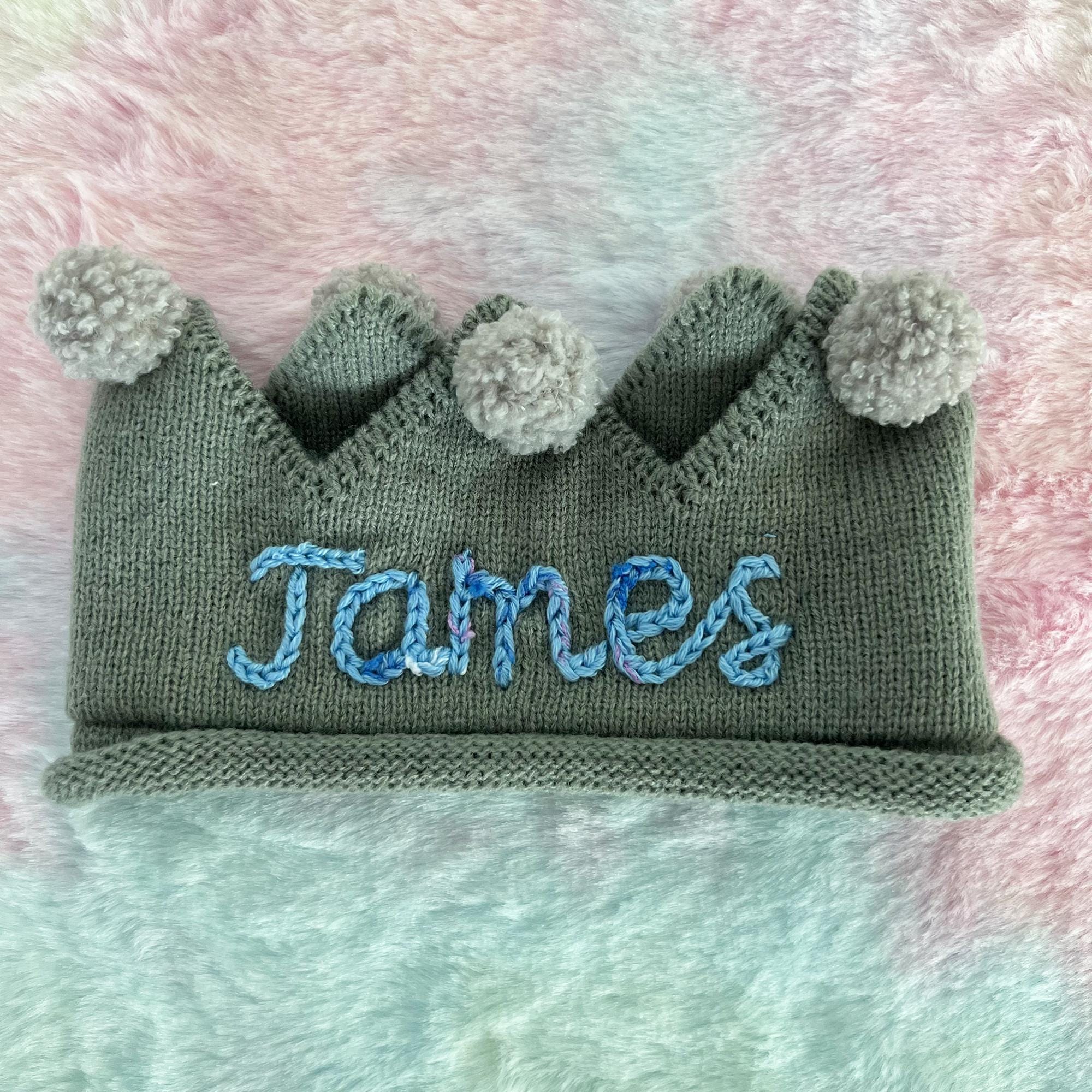 Hand Embroidered Name Crown for Kid's Birthdays, Personalized Gift ...