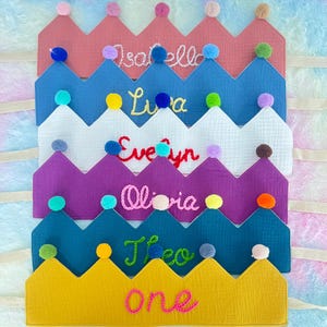 Hand Embroidered Name Crown for Kid's Birthdays, Personalized Gift ...