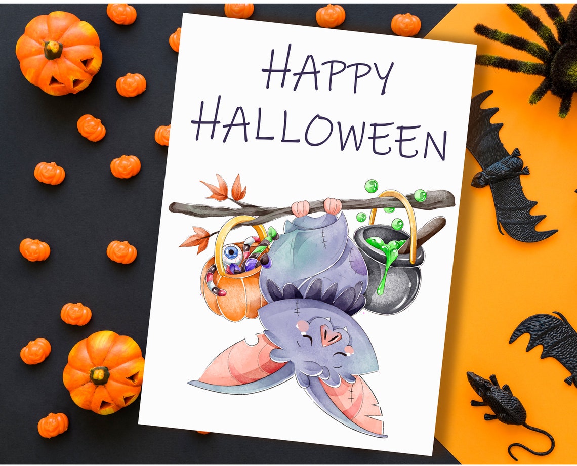 Printable Halloween Cards, Printable Happy Halloween Card, Happy ...