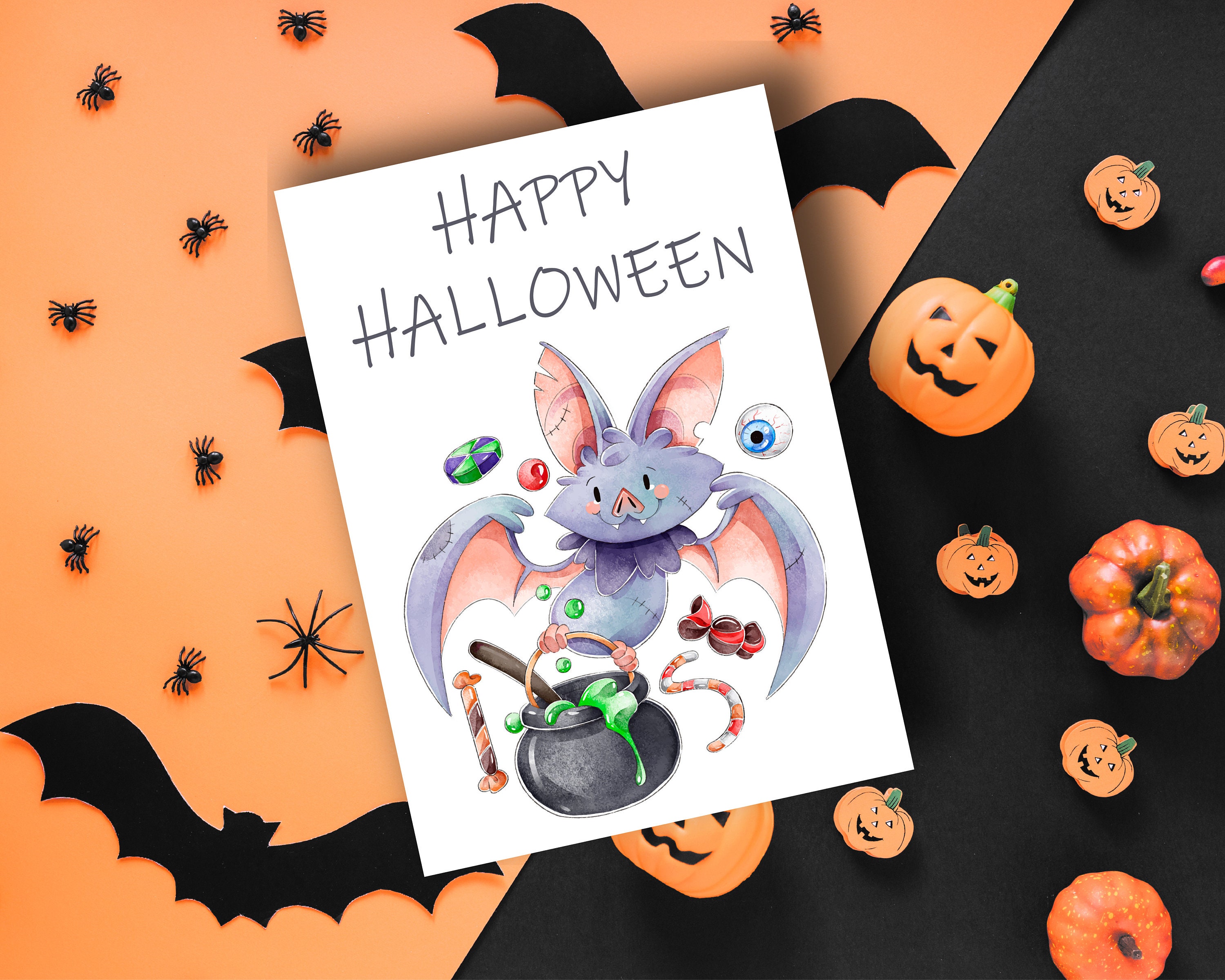 Printable Halloween Cards, Printable Happy Halloween Card, Happy ...