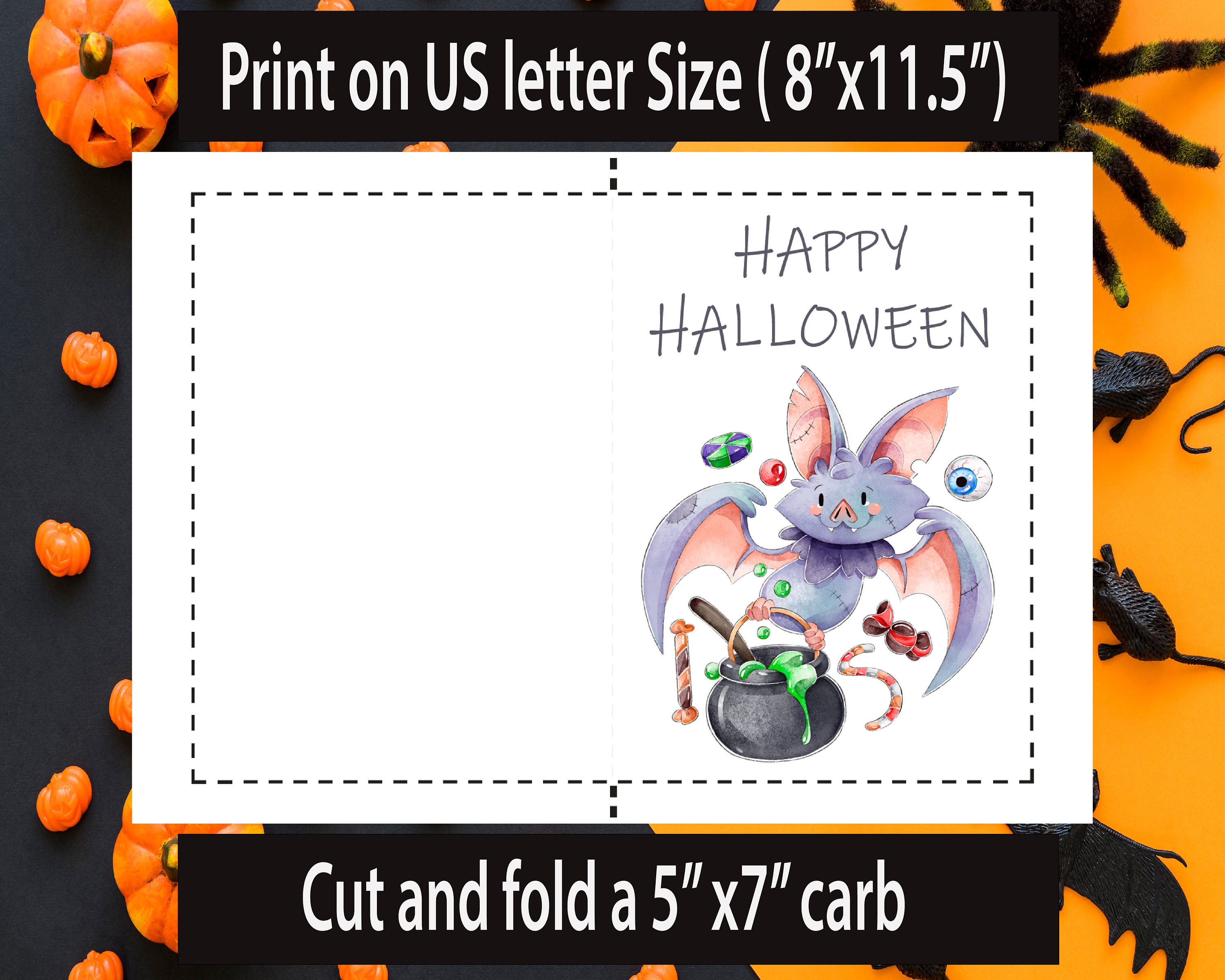 Printable Halloween Cards, Printable Happy Halloween Card, Happy ...