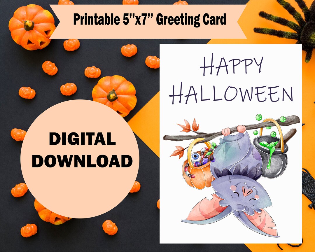 Printable Halloween Cards, Printable Happy Halloween Card, Happy ...
