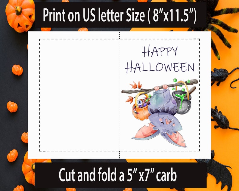 Printable Halloween Cards, Printable Happy Halloween Card, Happy ...
