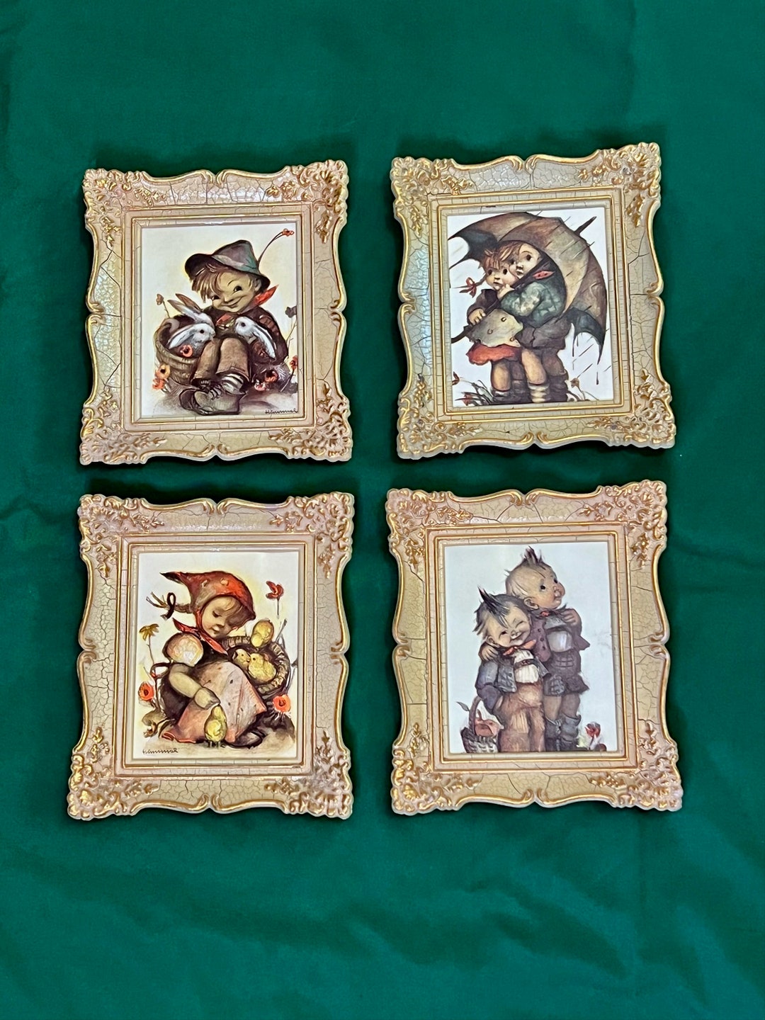 Lot of 4 Vintage Hummel Paintings - Etsy
