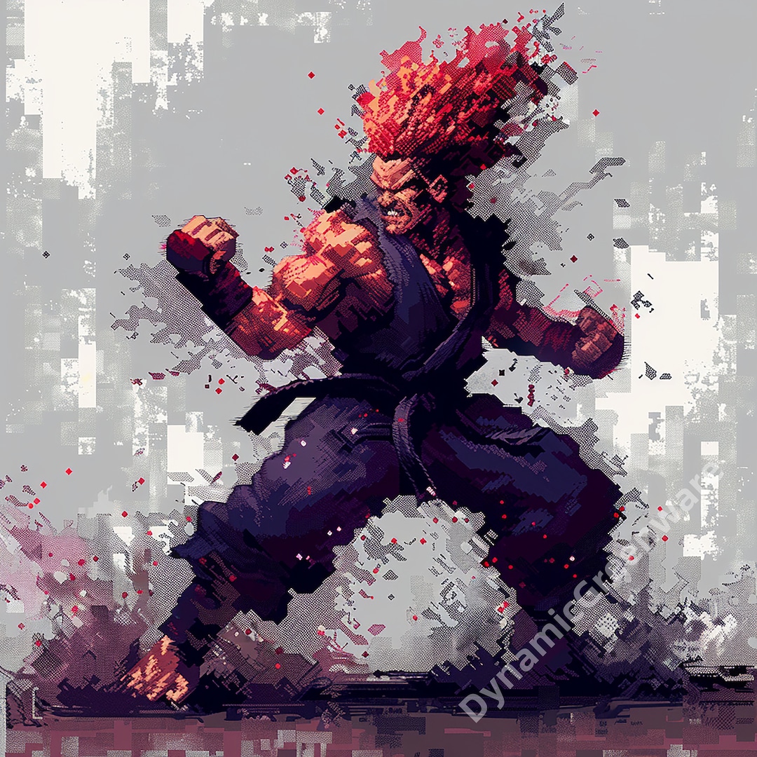 Gouki From Street Fighter PNG, Gouki Style PNG, Gouki Pixel Art, Pixel ...