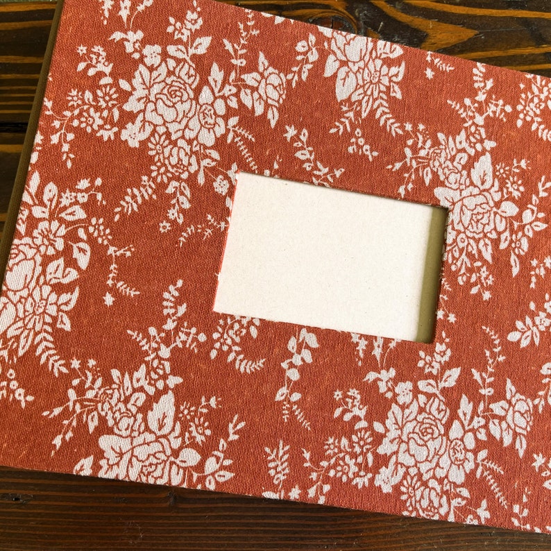 Red Floral Clothbound Photo Album/scrapbook With Brown Fabric Spine - Etsy