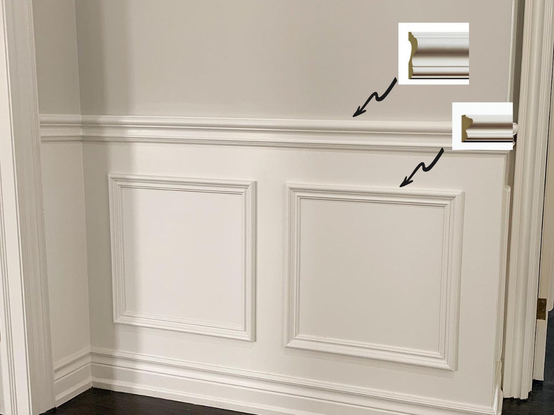 Wall Molding Kit Half Wall - Accent Wall- Hallway Wall- Dining Room ...