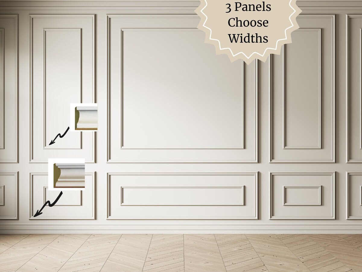 Wall Paneling Kit Wall Trim Accent Wall Molding Paintable Wainscoting ...