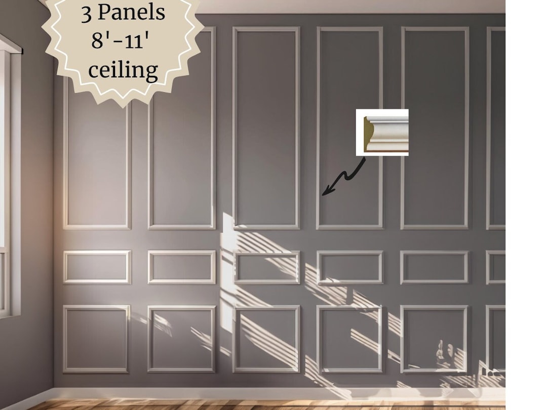 Wall Paneling Kit Wainscoting Paintable Wall Trim Polyurethane Wall ...