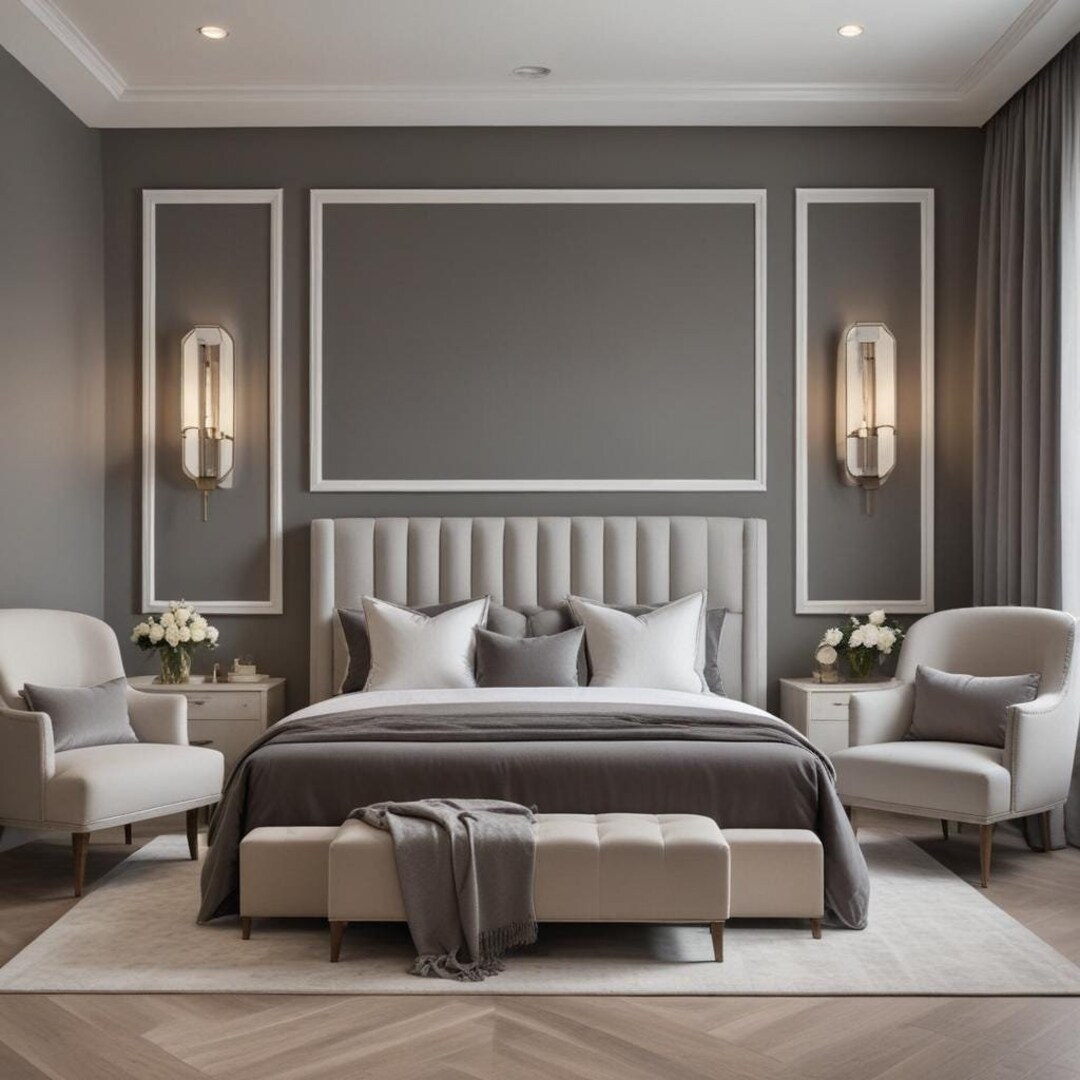 Wall Trim Kit- King Bed- Bedroom Wall- Accent Wall Paneling- Wall ...