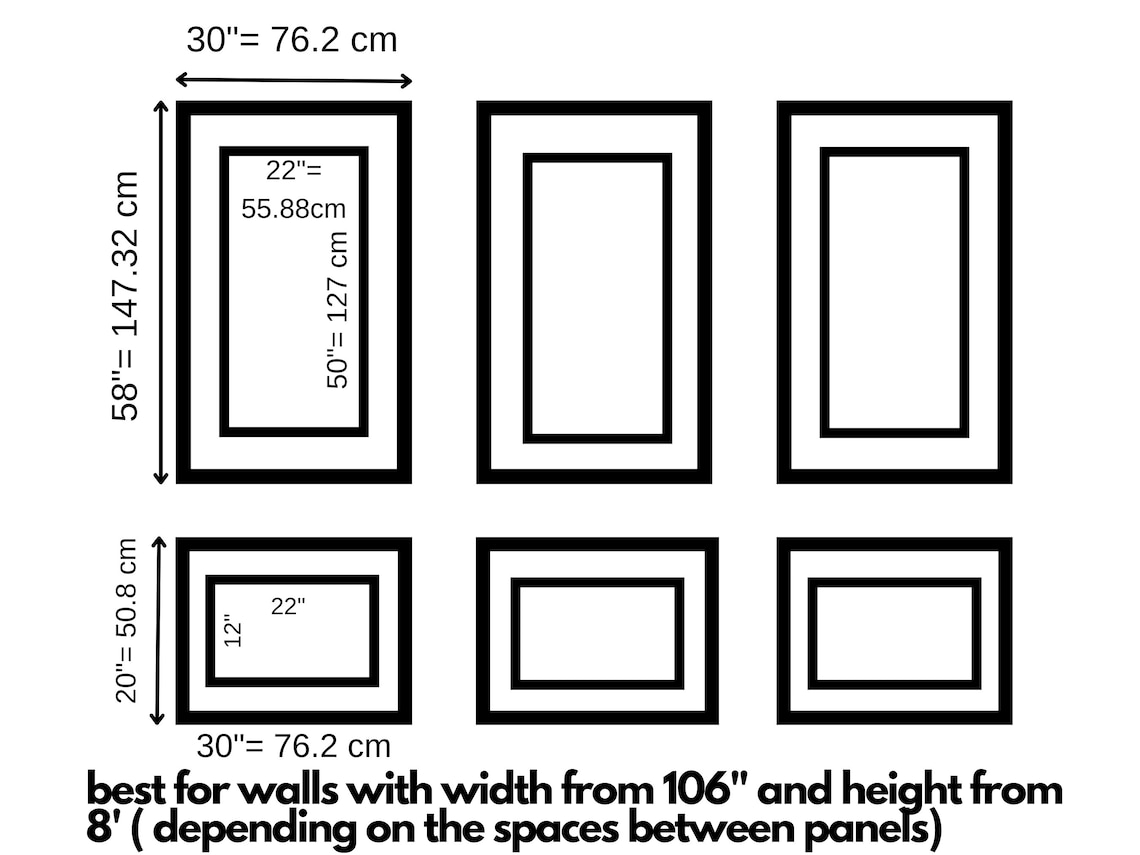 Pre-primed Polyurethane Wall Paneling Kit - 6 Double Panels - Etsy