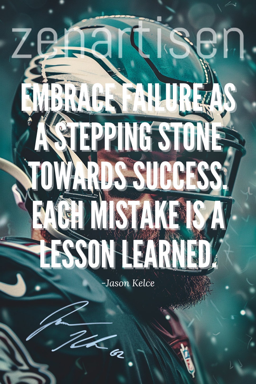 Jason Kelce Motivational Quote Digital Art - Etsy