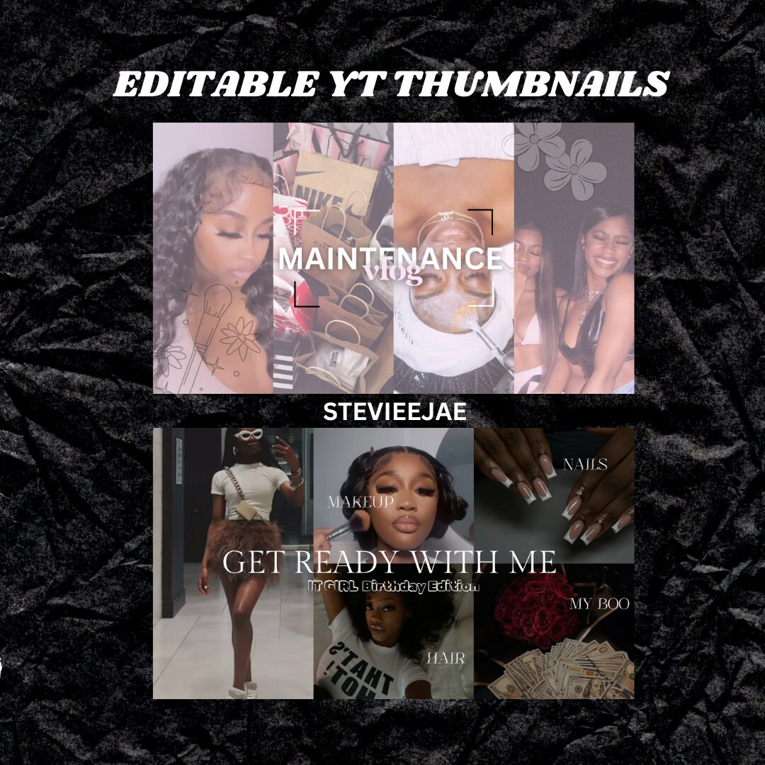 Editable Youtube Thumbnail Template - Content Creator - Etsy