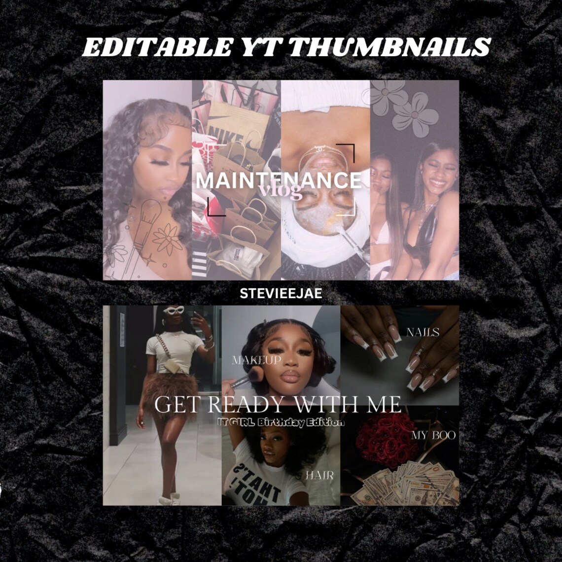 Editable Youtube Thumbnail Template - Content Creator - Etsy