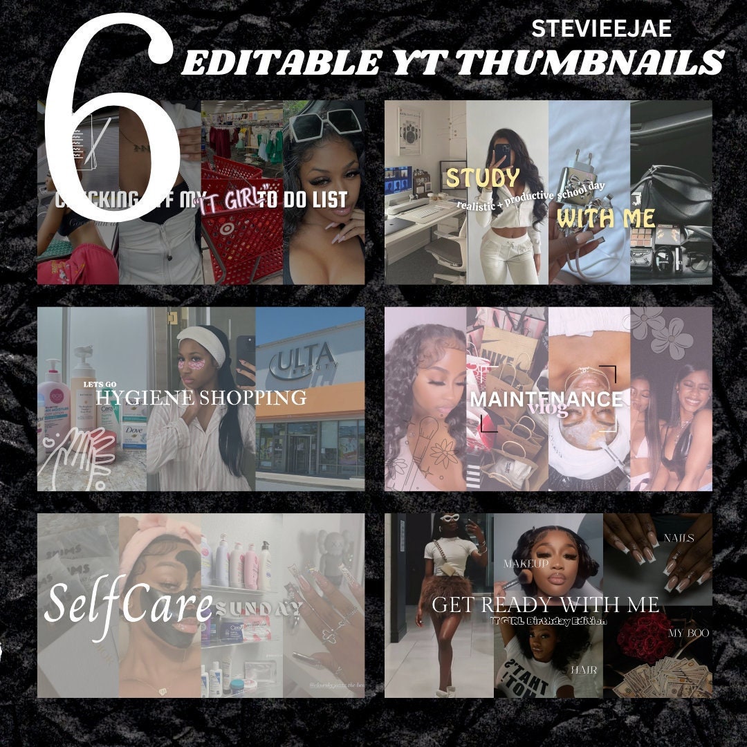 Editable Youtube Thumbnail Template - Content Creator - Etsy