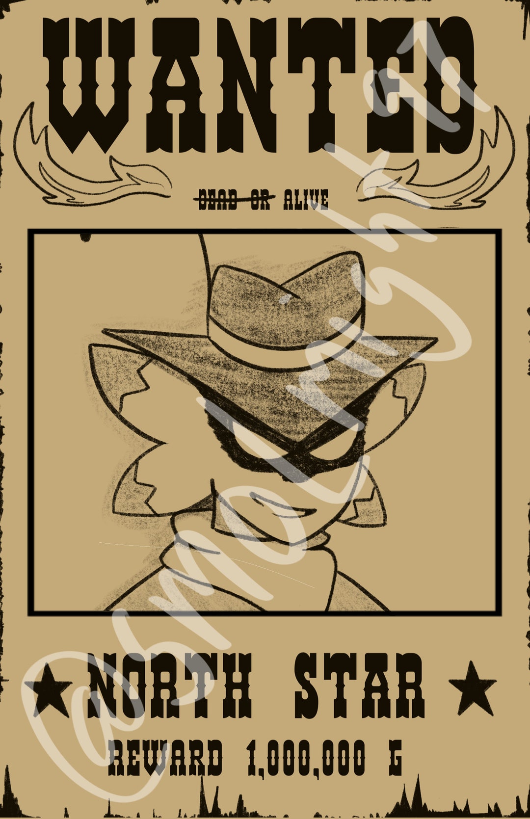 Starlo North Star Undertale Yellow Wanted Poster (4x6 In) - Etsy