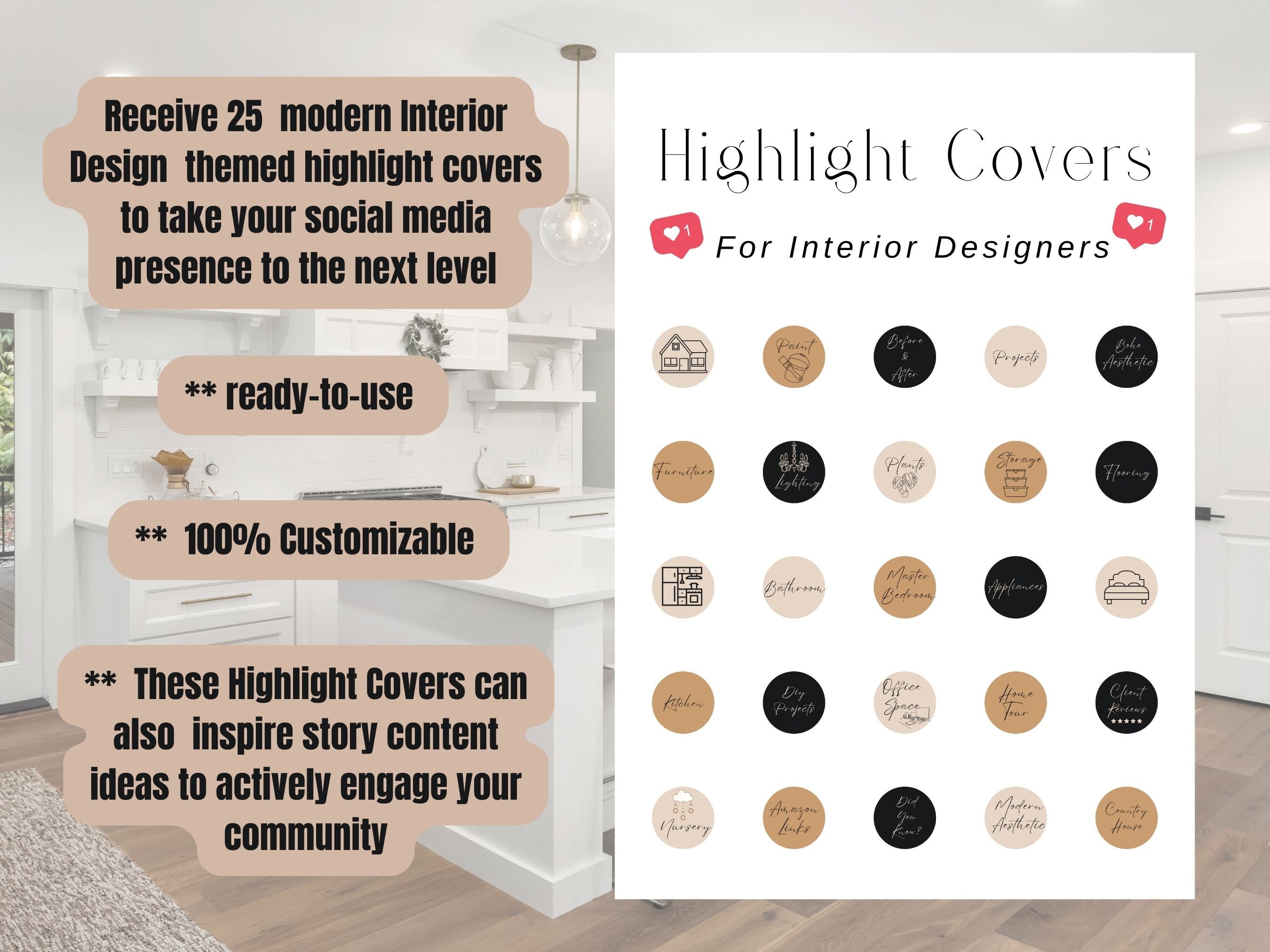 25 Interior Design Highlight Covers for Instagram Story Template ...