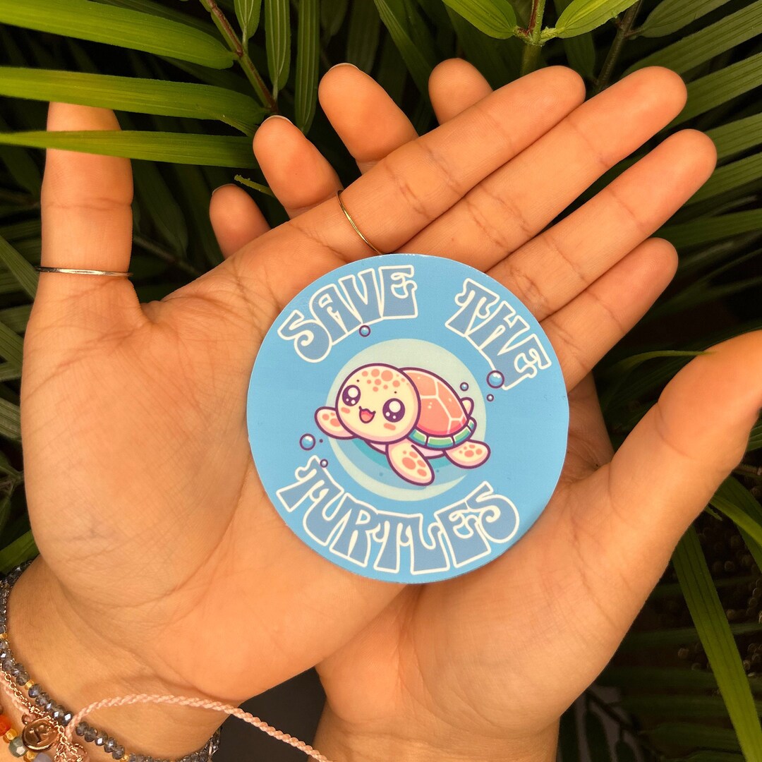 Save the Turtles Sticker, Turtle Sticker, Cute Sticker, Kawaii Sticker ...