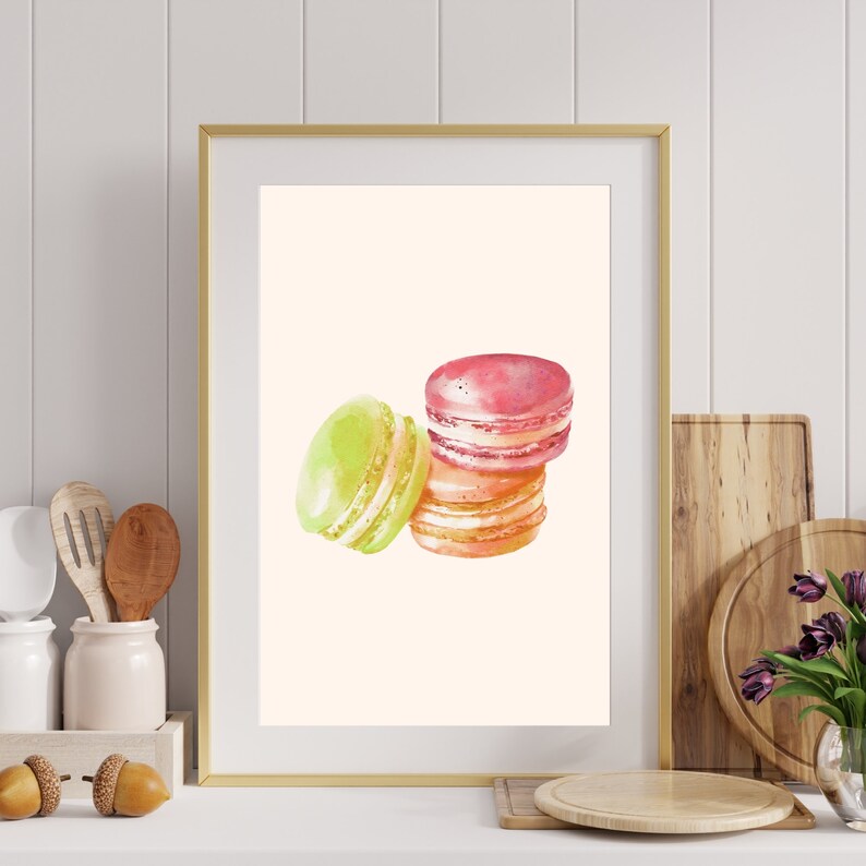 Macarons Printable Wall Art Kitchen Wall Decor Girly Wall Art Macarons ...