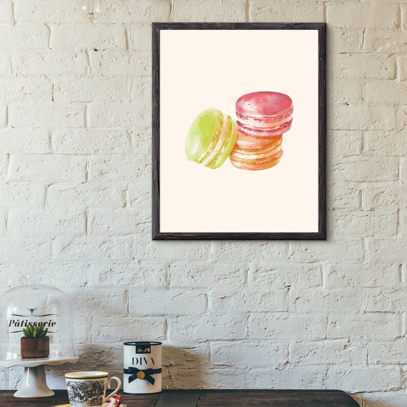 Macarons Printable Wall Art Kitchen Wall Decor Girly Wall Art Macarons ...