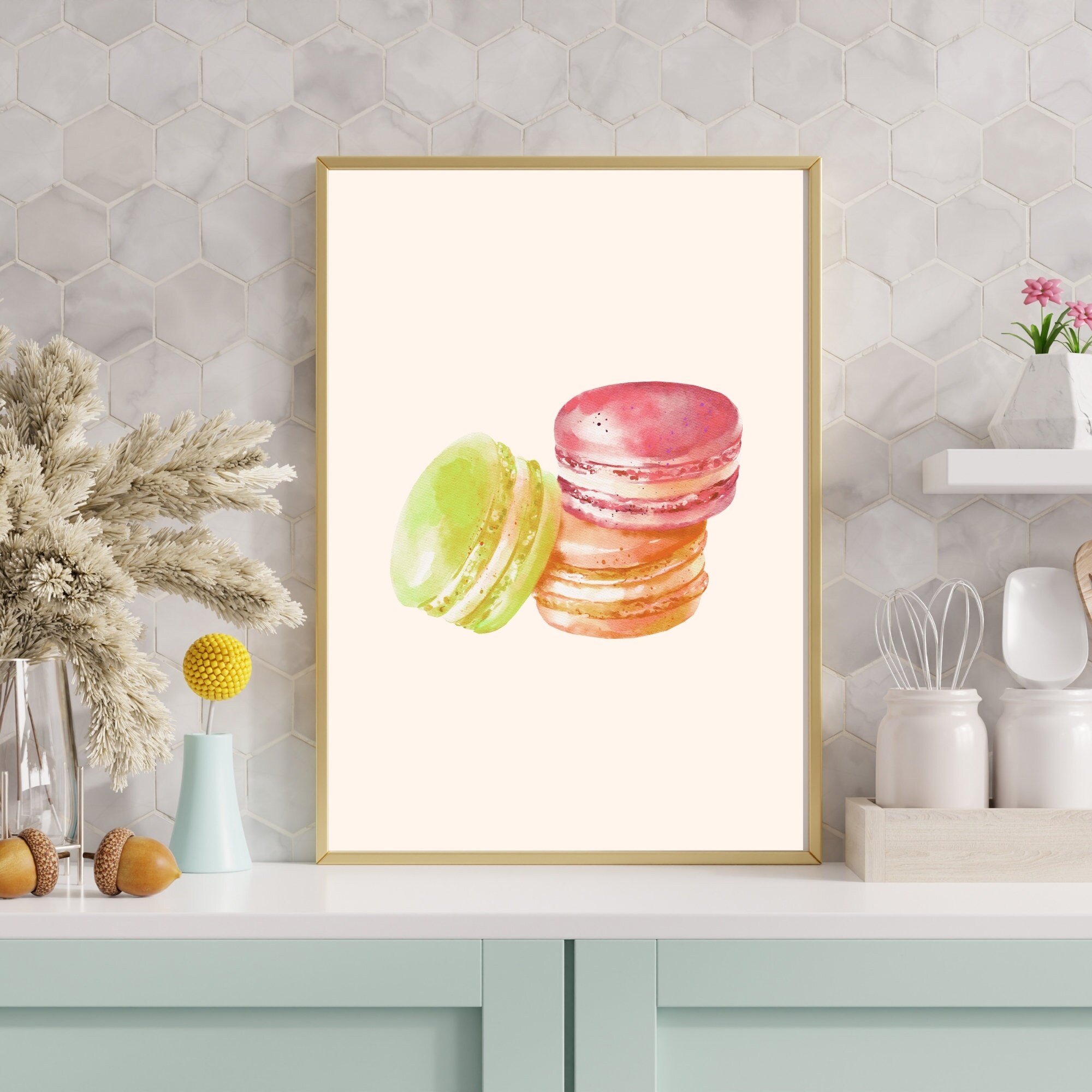 Macarons Printable Wall Art Kitchen Wall Decor Girly Wall Art Macarons ...